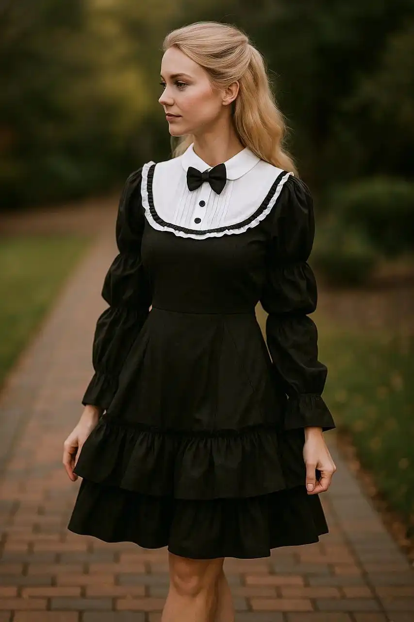 Lolita Contrast Yoke Dress